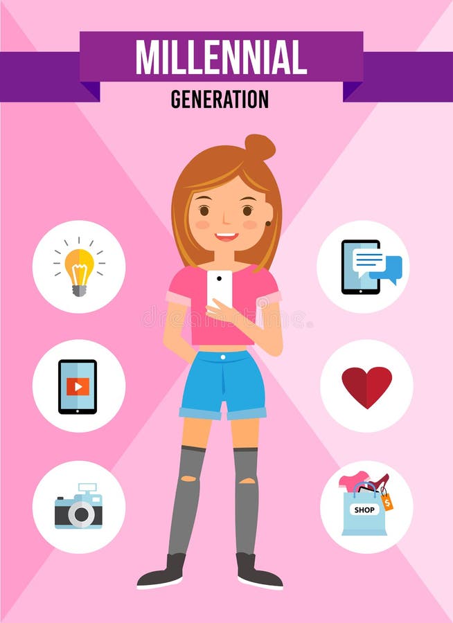 Millennial Generation - Cartoon Character Stock Vector - Illustration ...