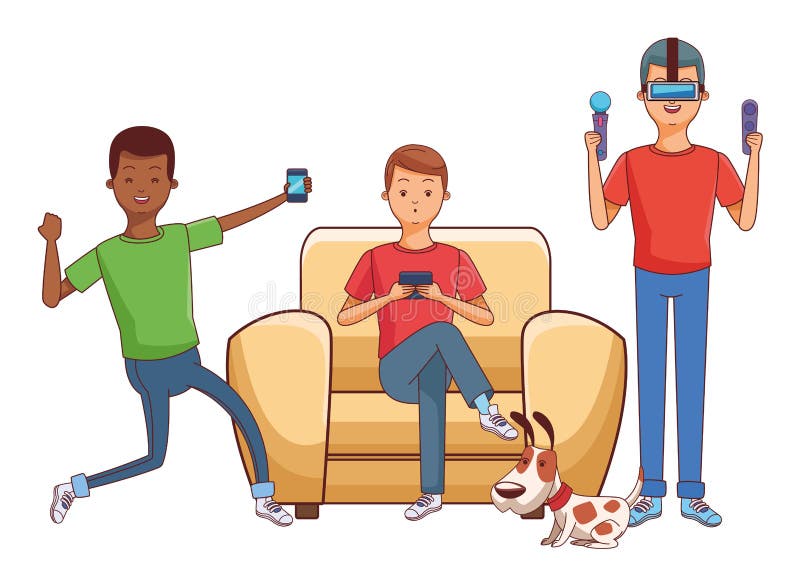 Millennial People Gaming Party Stock Vector - Illustration of people ...