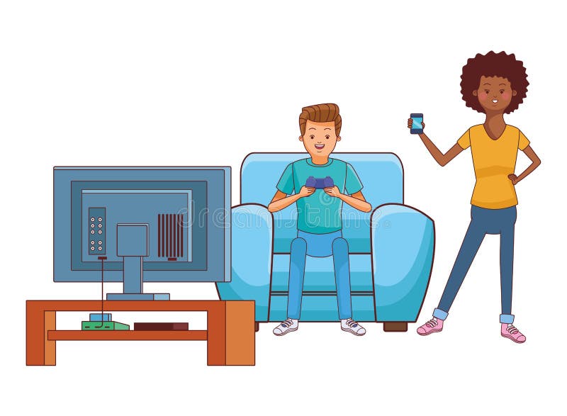 Millennial People Gaming Party Stock Vector - Illustration of sitting ...