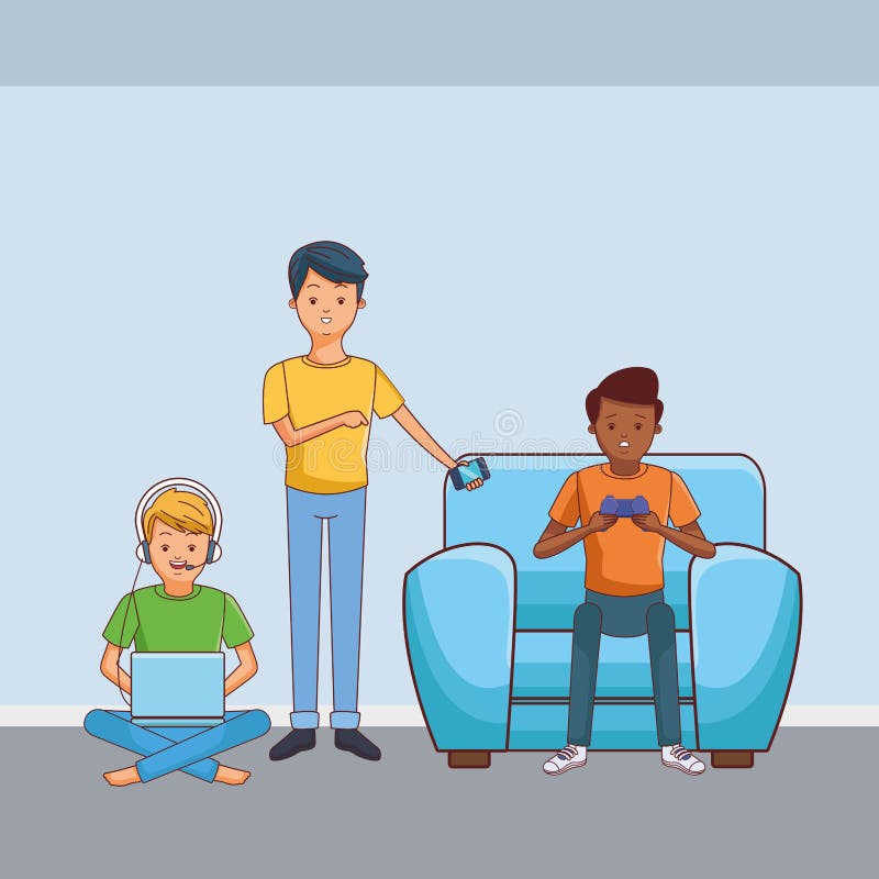 Millennial People Gaming Party Stock Vector - Illustration of concept ...