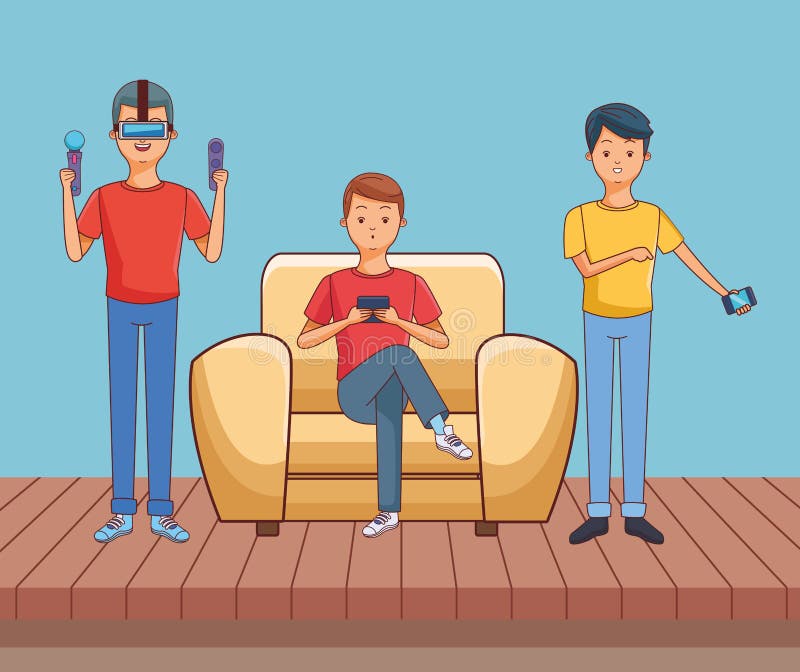 Millennial People Gaming Party Stock Vector - Illustration of sitting ...