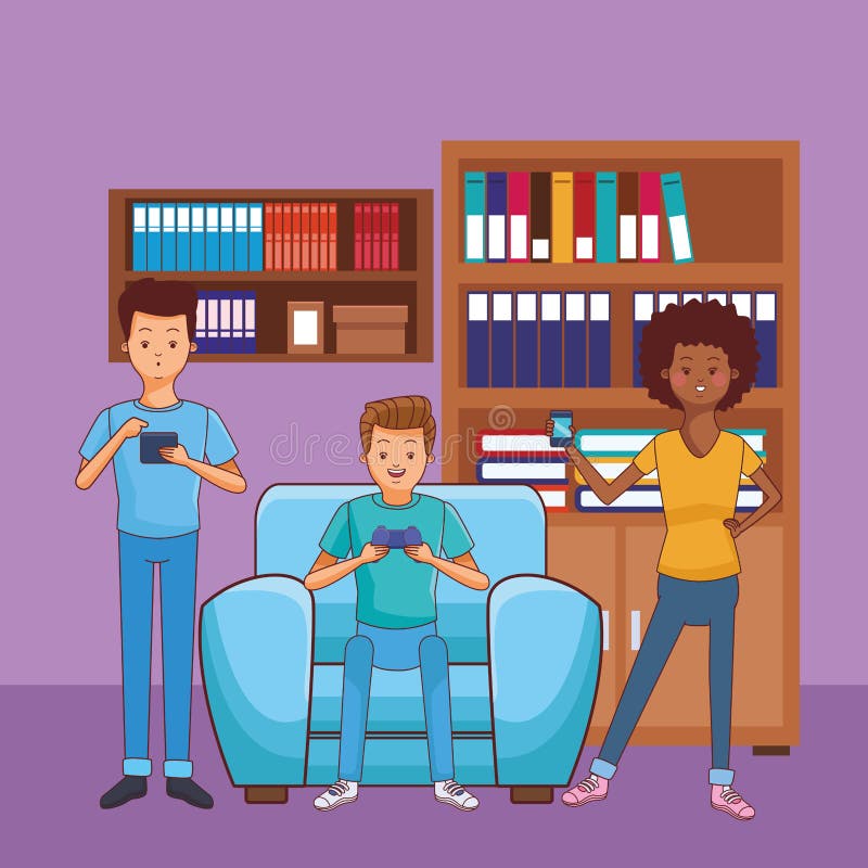 Millennial People Gaming Party Stock Vector - Illustration of play ...