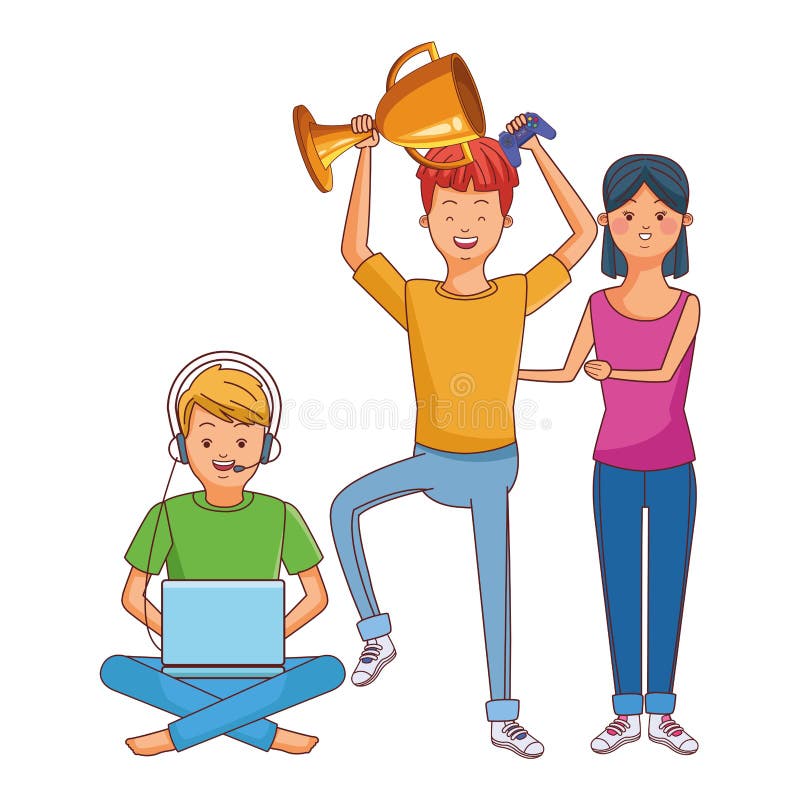 Millennial People Gaming Party Stock Vector - Illustration of people ...