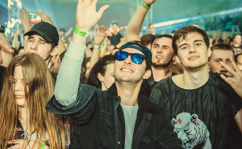 Millennials are Dancing in Night Club. Night Club Party Editorial ...