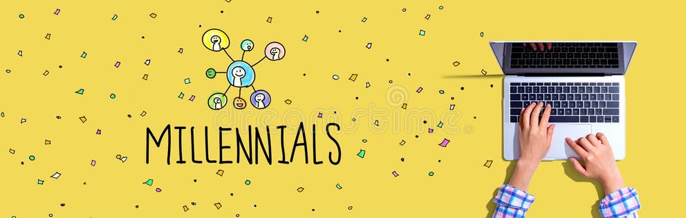 Millennials with Woman Using a Laptop Stock Image - Image of computer ...