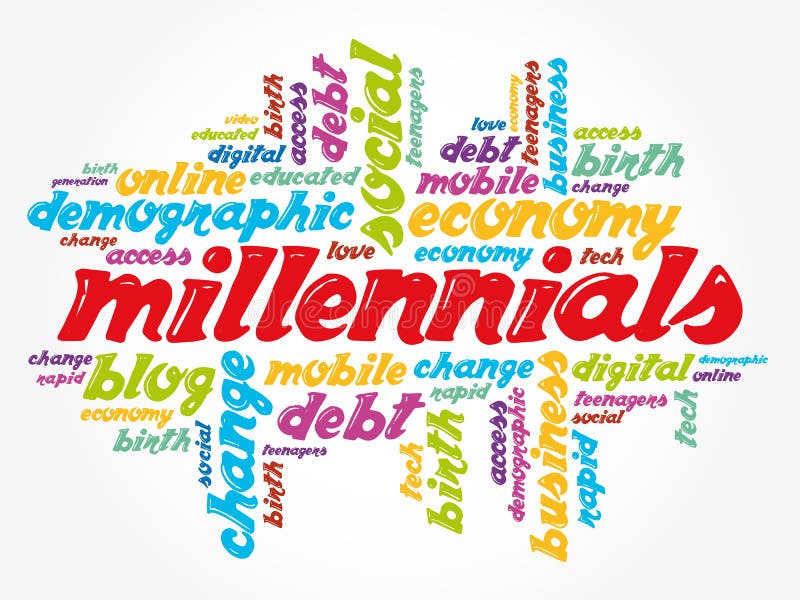 Millennials Word Cloud Collage Stock Illustration - Illustration of ...
