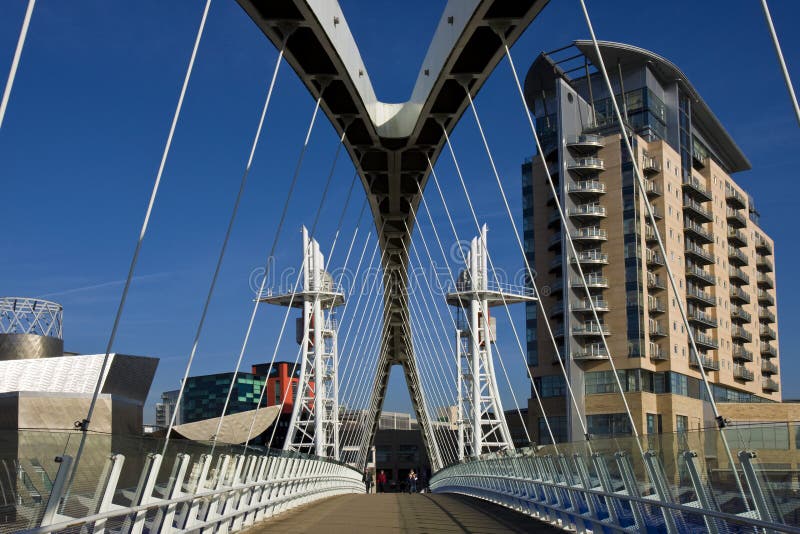 Millennium Bridge - Manchester - England Editorial Stock Image - Image ...