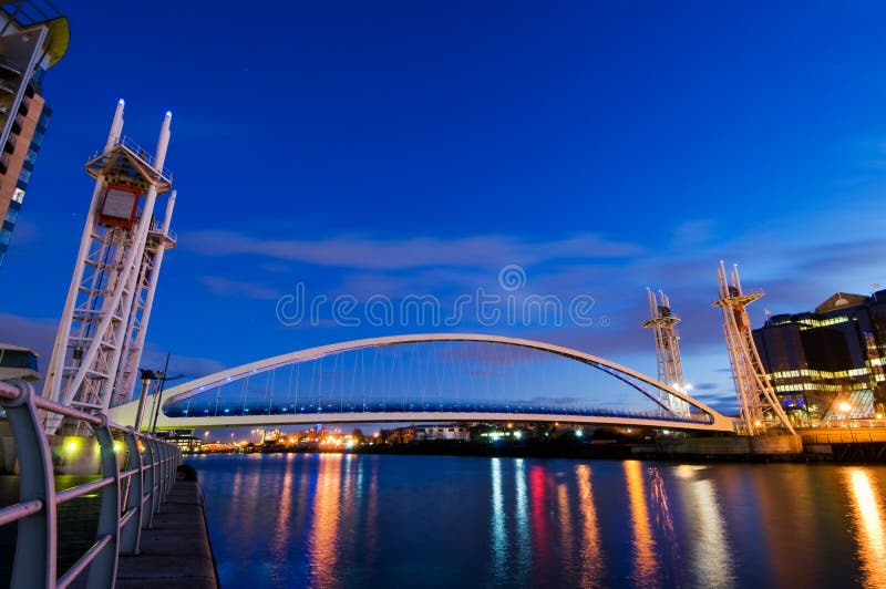Millennium Bridge Manchester Side View Editorial Photography - Image of ...