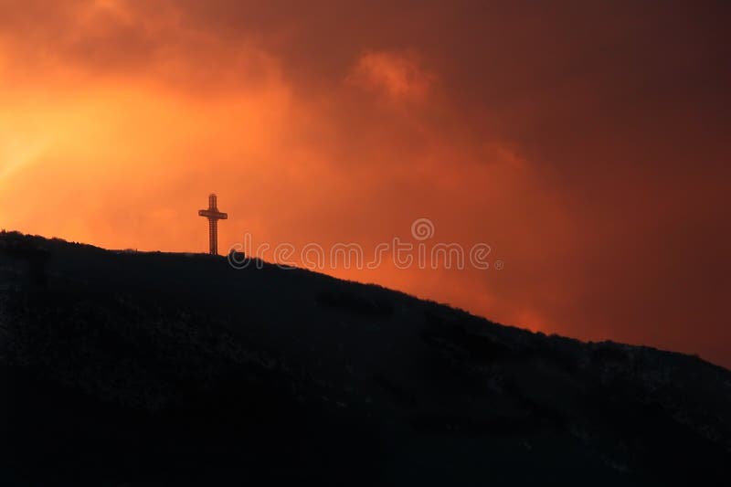 Millennium Cross Washed in Sunset Stock Photo - Image of building ...