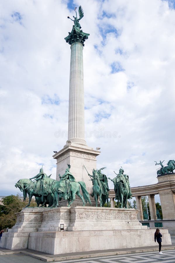 Millennium Monument at the Heroes Square, Budapest, Hungary Editorial ...