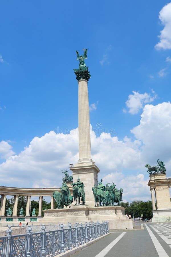 Millennium Monument at Heroes Square in Budapest, Hungary Editorial Photo - Image of equestrian ...