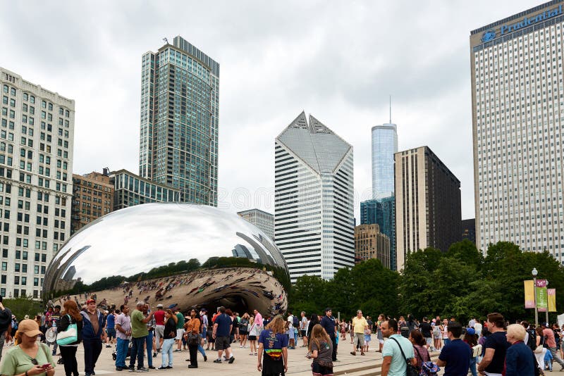 Millennium Park, Chicago Featuring the Cloud Gate Sculpture. Also Known ...