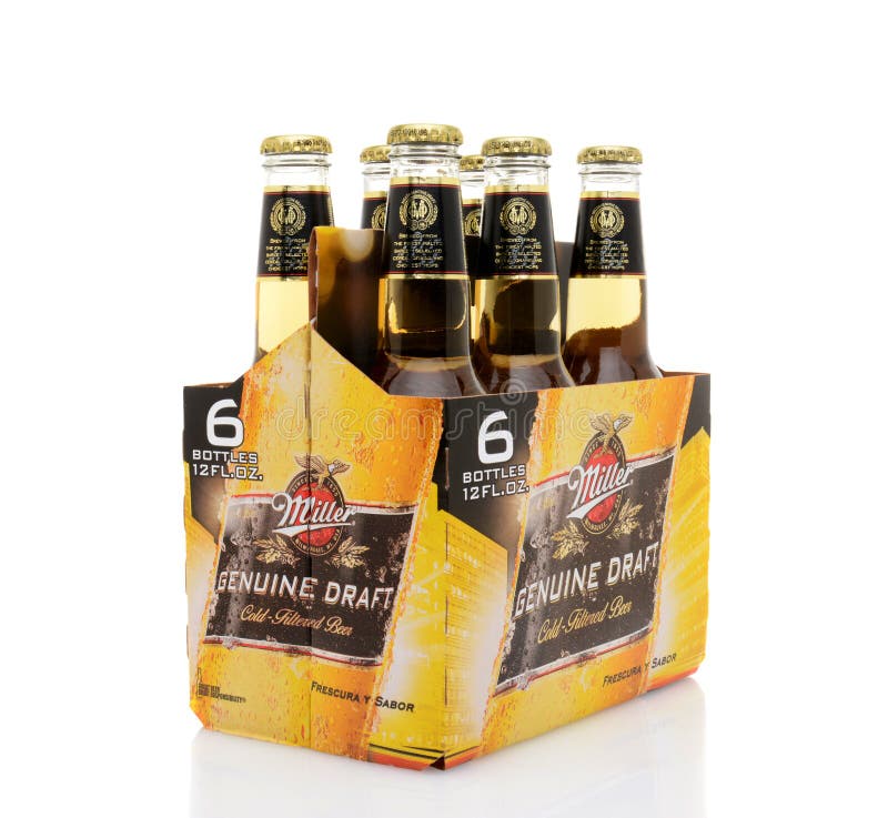 Miller Genuine Draft Six Pack Side End View Editorial Stock Image ...