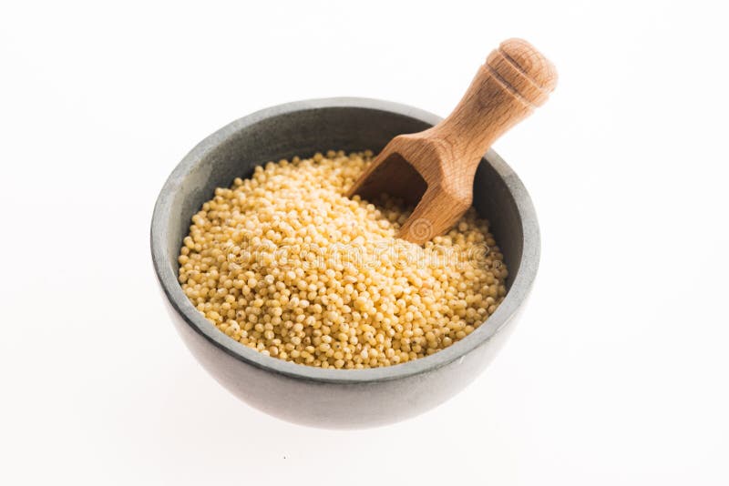 Millet groats on white stock photo. Image of sort, vegetarian - 71941686