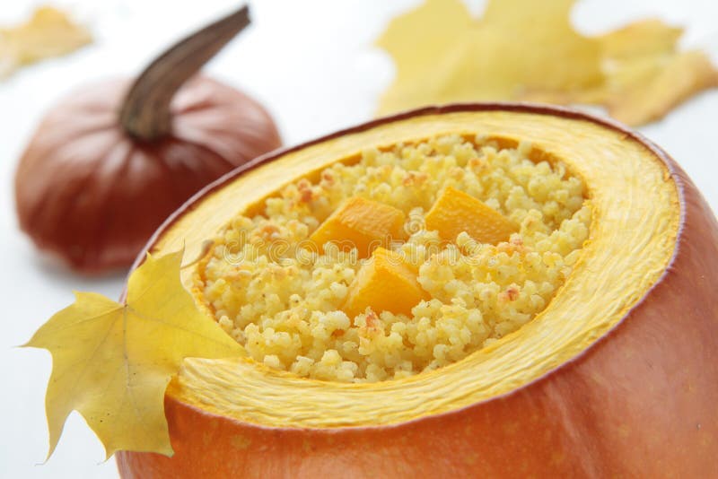Baked Pumpkin And Rice With Walnuts Stock Image - Image of walnut ...