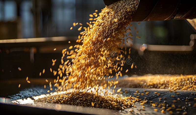 Millet Processing in the Factory Stock Image - Image of production ...