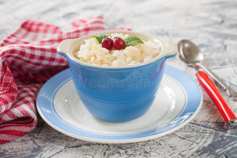 Millet Rice Porridge in a Bowl Stock Photo - Image of blueberry, taste ...