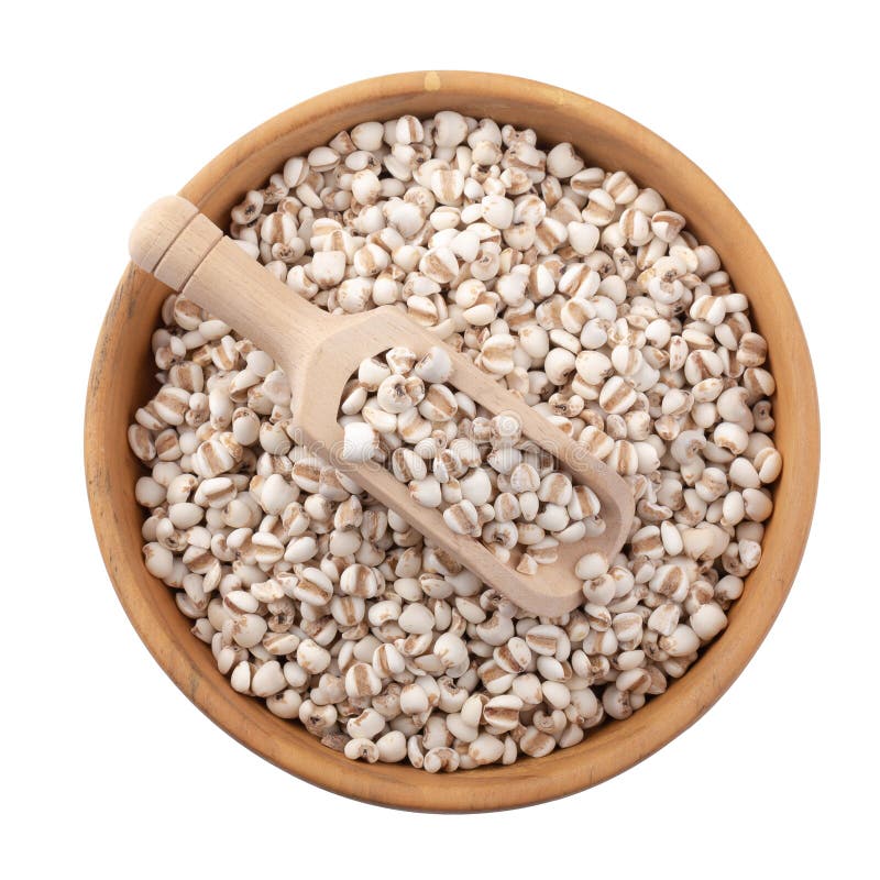 Millet Rice in Wooden Bowl Isolated on White Background Stock Photo ...