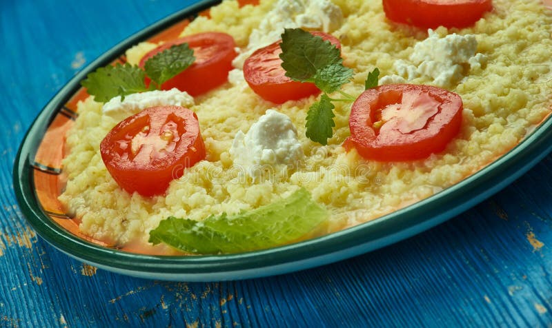 Millet risotto with pesto stock photo. Image of health - 120876886