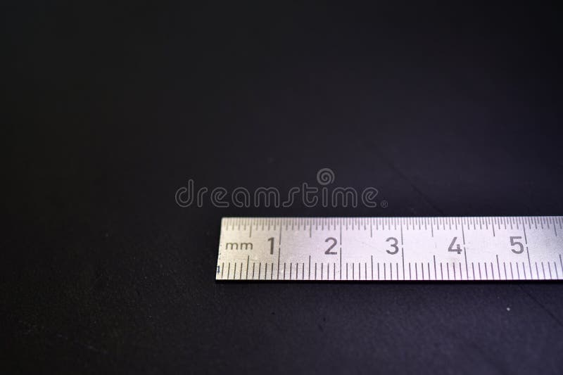 Millimeter Centimeter Steel Scale Black Background Copyspace Stock ...