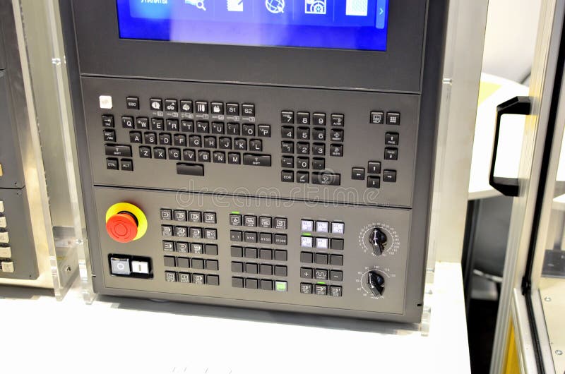 Milling CNC Machine Control Panel with Display Stock Photo - Image of ...