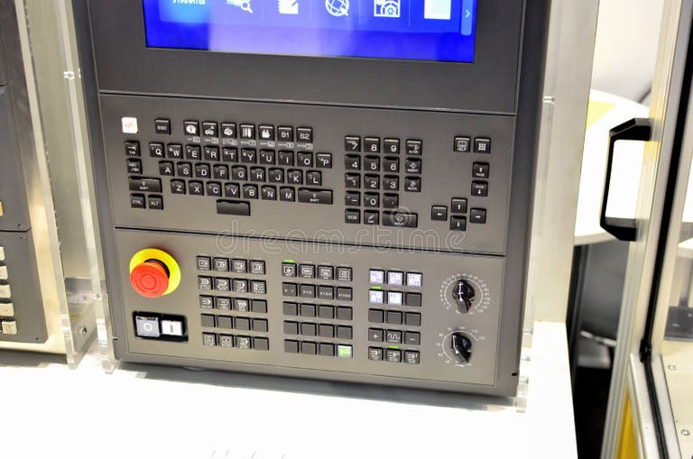 Milling CNC Machine Control Panel with Display Stock Photo - Image of ...