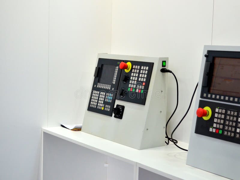 Milling CNC Machine Control Panel with Display. Selective Focus Stock ...