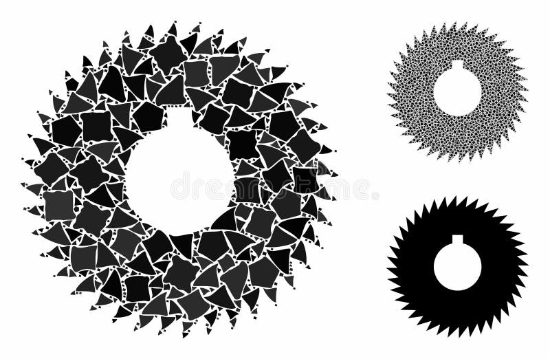 Milling Cutter Composition Icon of Rough Elements Stock Vector ...