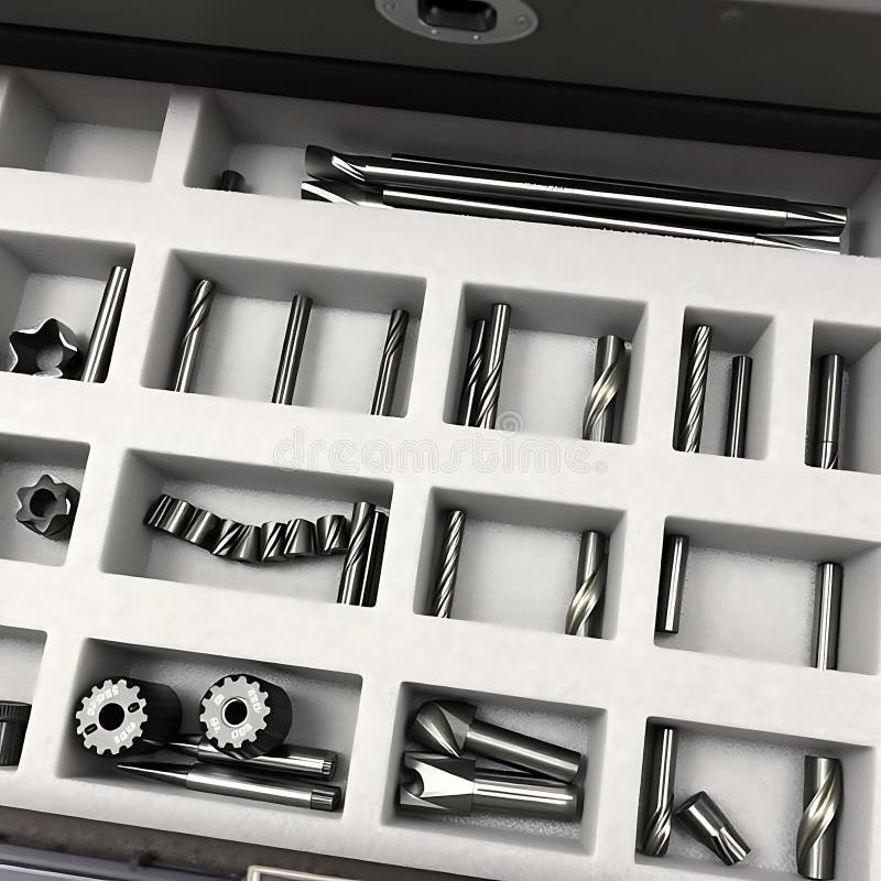 Milling Cutters Stored in a Foam Insert Box Organized Neatly with ...