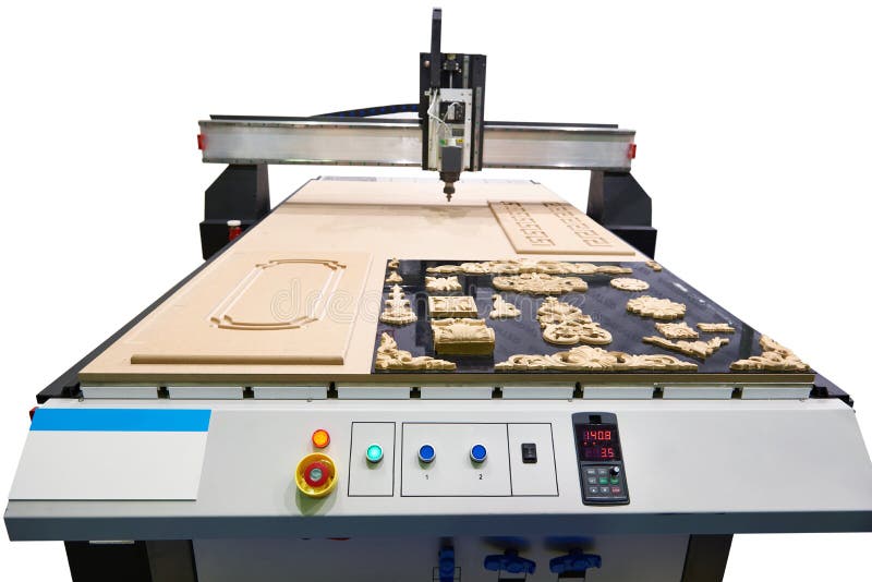 Milling Engraving Machine Isolated Stock Photo - Image of woodworking ...