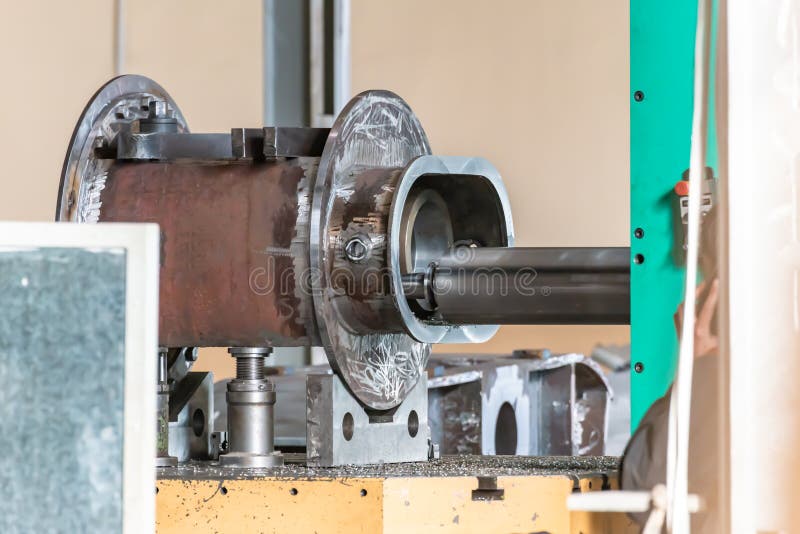 Milling a Large Part on a Milling CNC Machining Center Stock Photo ...