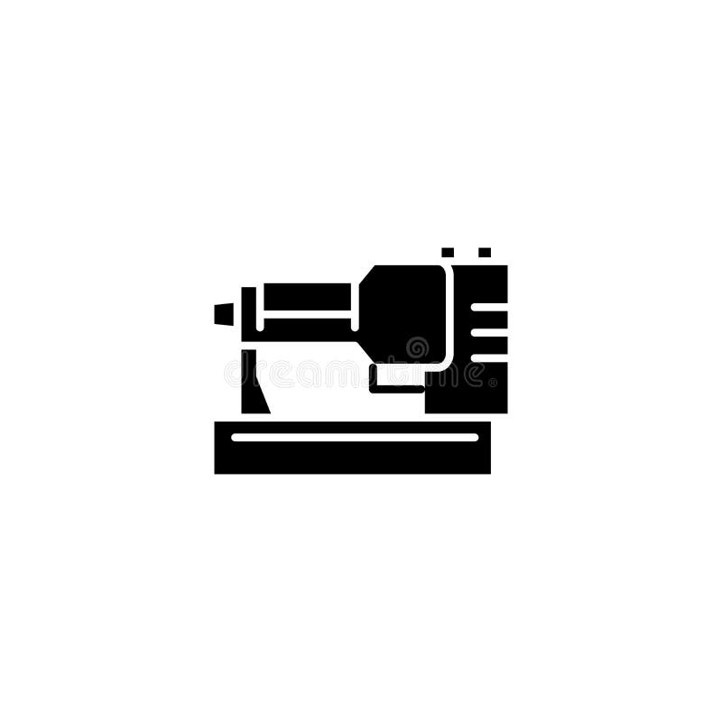 Milling Machine Black Icon Concept. Milling Machine Flat Vector Symbol ...