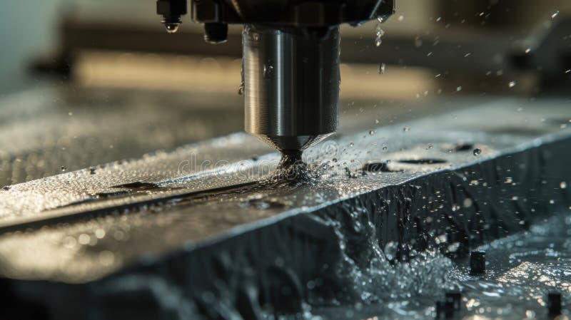 Milling Machine Carving Metal Part Using Water Cooling System in ...
