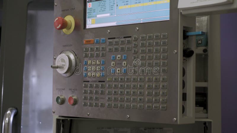 Milling Machine and Control Panel at the Factory. 4K Stock Footage ...