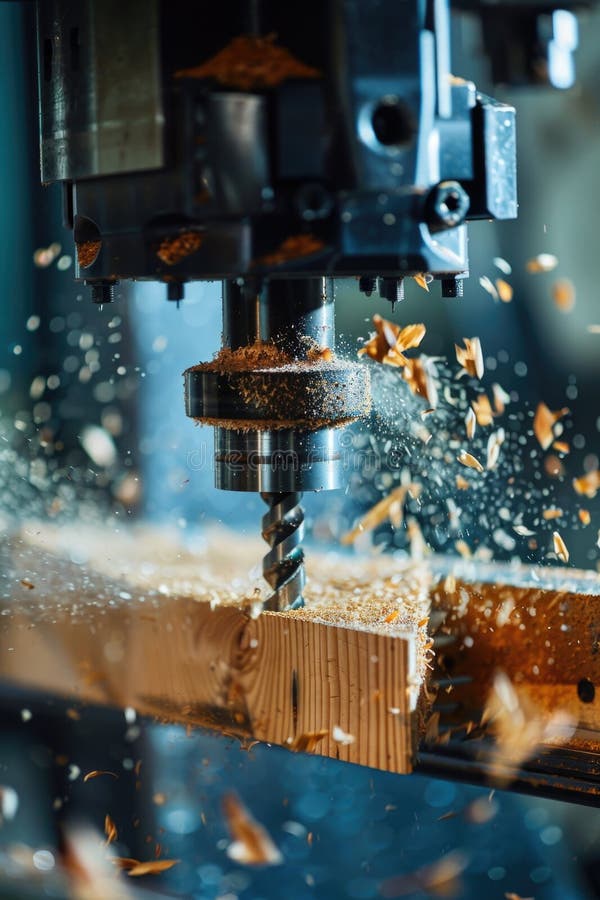 Milling Machine Cutting Wood Stock Photo - Image of furniture ...