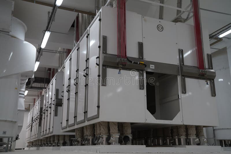 Milling Machine in Flour Factory. Automatic Production System ...