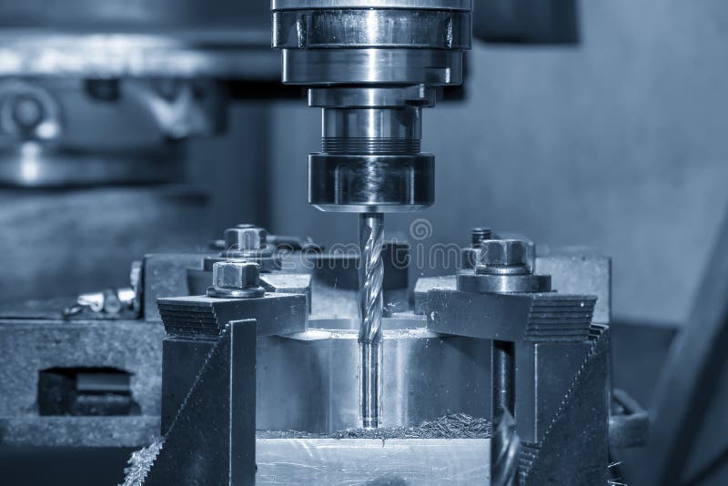 The Milling Machine Make the Hole on the Work Pieces by Drill Tools ...