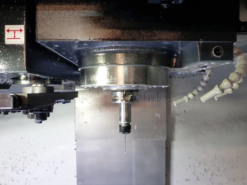 Milling Machine in Metalworking Process. Industrial CNC Metal Machining ...