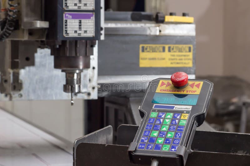 Milling Machine for Processing Plastics and Remote Control Stock Image ...