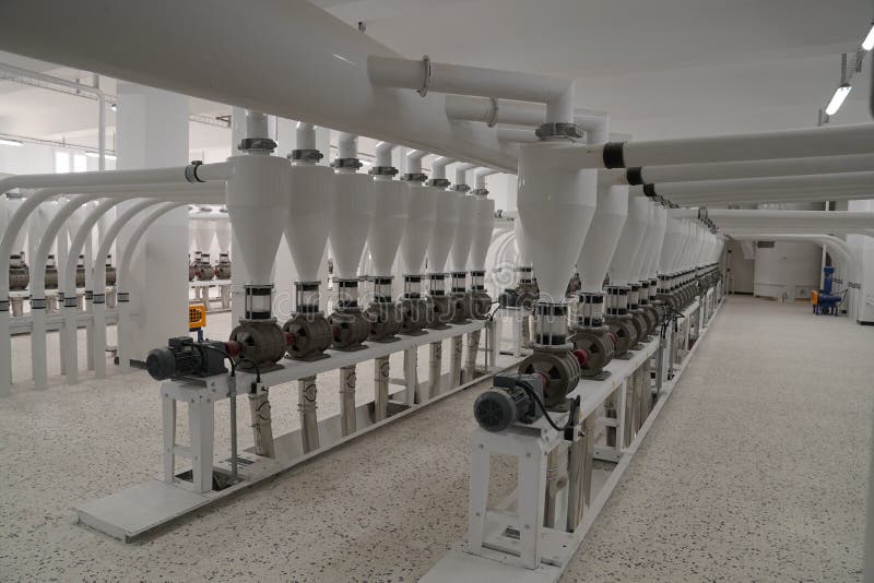 Milling Machine for Production of Wheat. Modern Food Production Factory ...