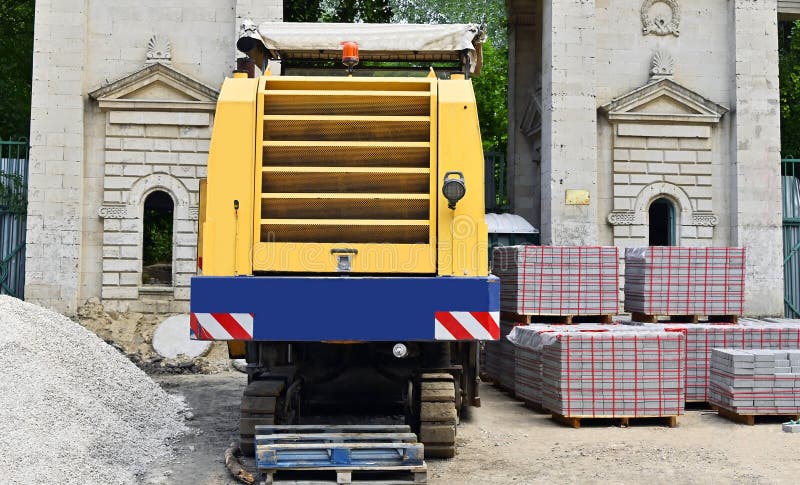 Milling Machine for Road Work Stock Image - Image of reconditioning ...
