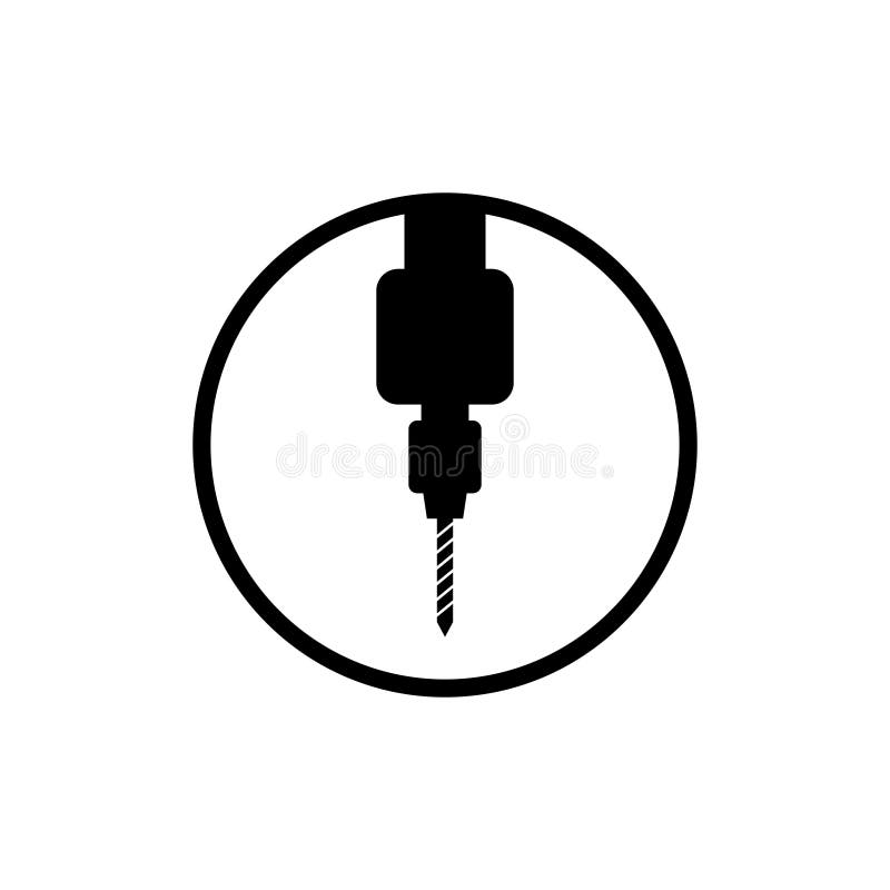 CNC Machine Icon on White. Vector Stock Vector - Illustration of ...