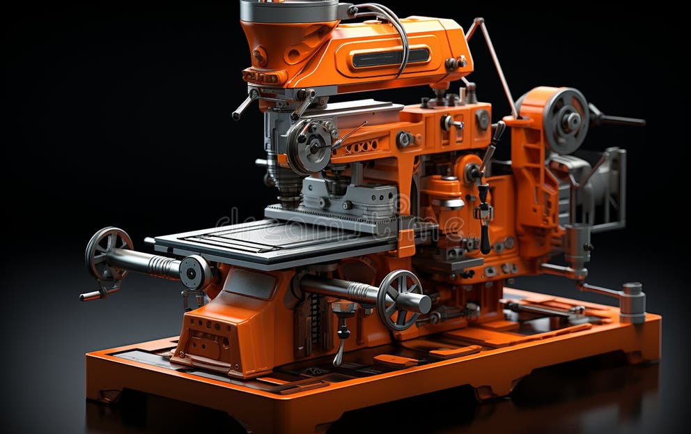 Milling Machine with a White Background Highlight -Generative Ai Stock ...