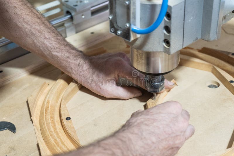 Man S Hands Milling Machine for Wood Cutting Stock Image - Image of ...