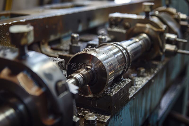 Milling and Machining of Material To Lathe Stock Image - Image of speed ...