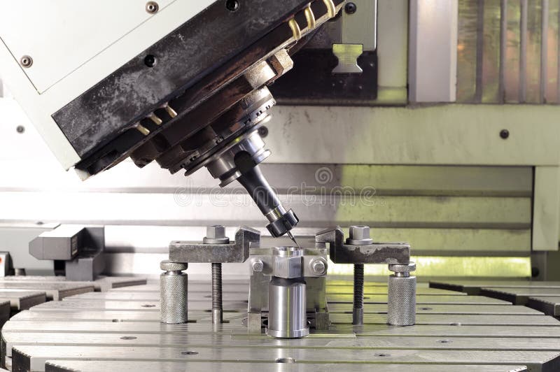 Metal Blank Machining Process Stock Image - Image of close ...