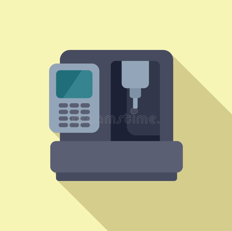 Milling Panel Machine Icon Flat Vector. Center Gear Stock Vector ...