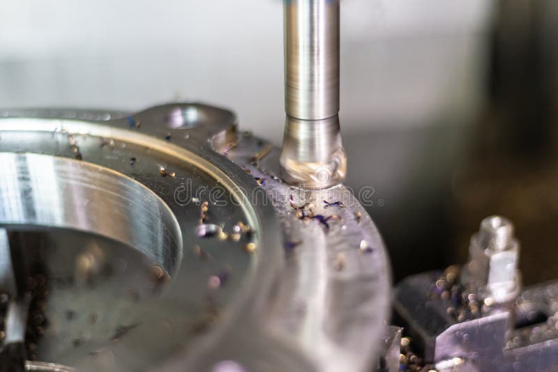 Milling a Part on a CNC Machine with a High-speed Milling Cutter Stock ...