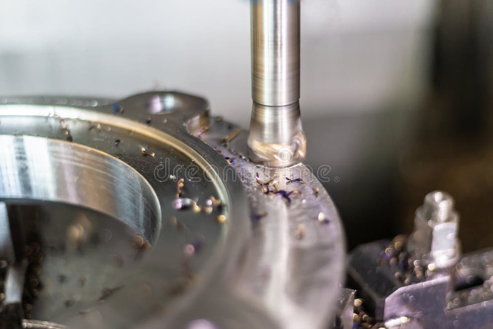 Milling a Part on a CNC Machine with a High-speed Milling Cutter Stock ...