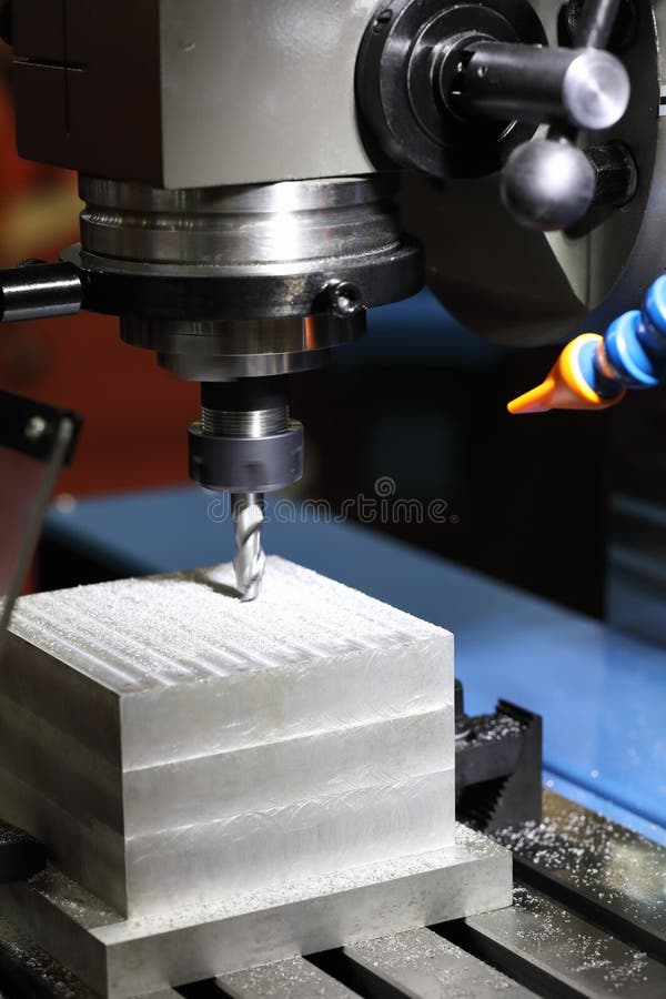 Milling Process on CNC Milling Drilling Machine Stock Image - Image of ...